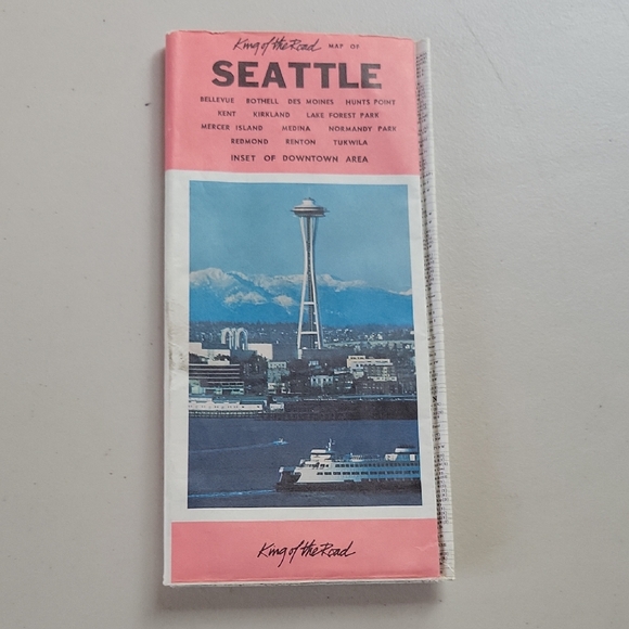 King of the Road | Other | Vintage Seattle Travel Map With Space Needle ...